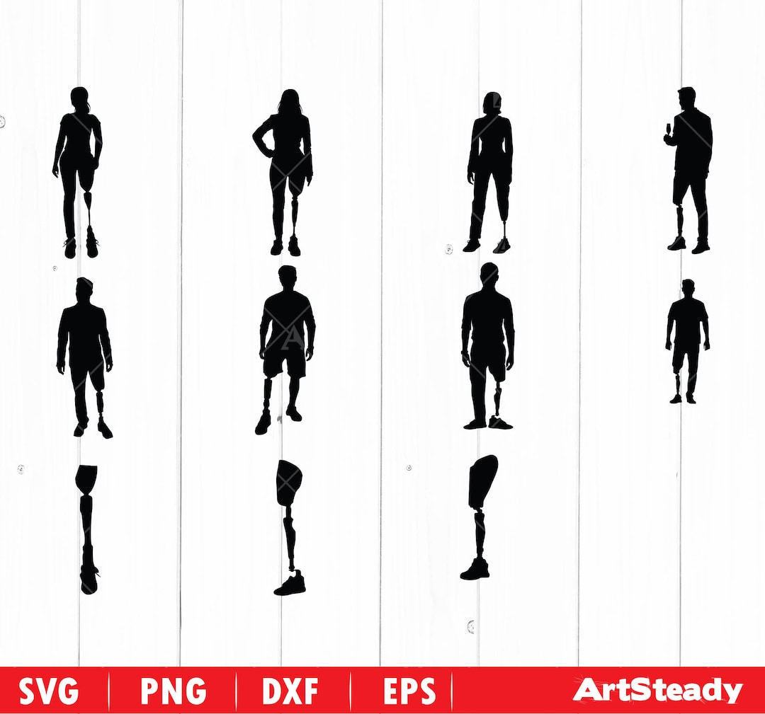 Amputee Svg Files - SILHOUETTE Graphic Art Disabled Amputation Svg ...