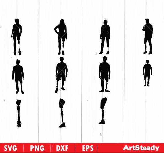 Amputee Svg Files SILHOUETTE Graphic Art Disabled Amputation - Etsy