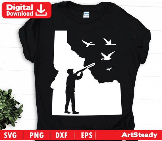 Duck Hunting Svg Files Cool Idaho Map Art Graphic Theme - Etsy