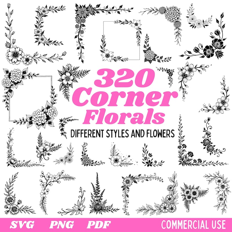 Engraved Flower Borders - Etsy UK
