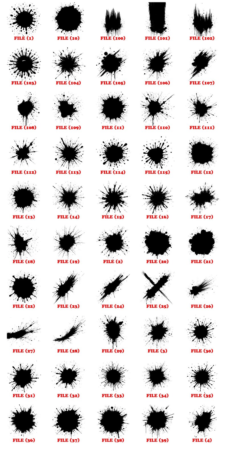 Laser Engrave Files Splatter Grunge Svg Png Pdf & Dxf Bundle Instant ...