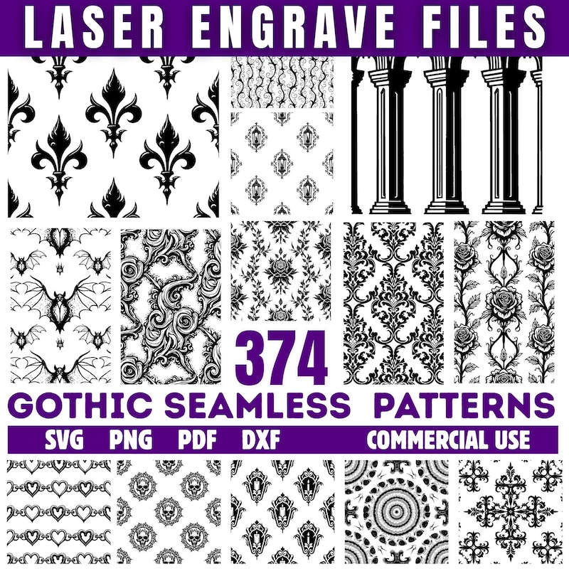Vector Gothic Pattern - Etsy UK