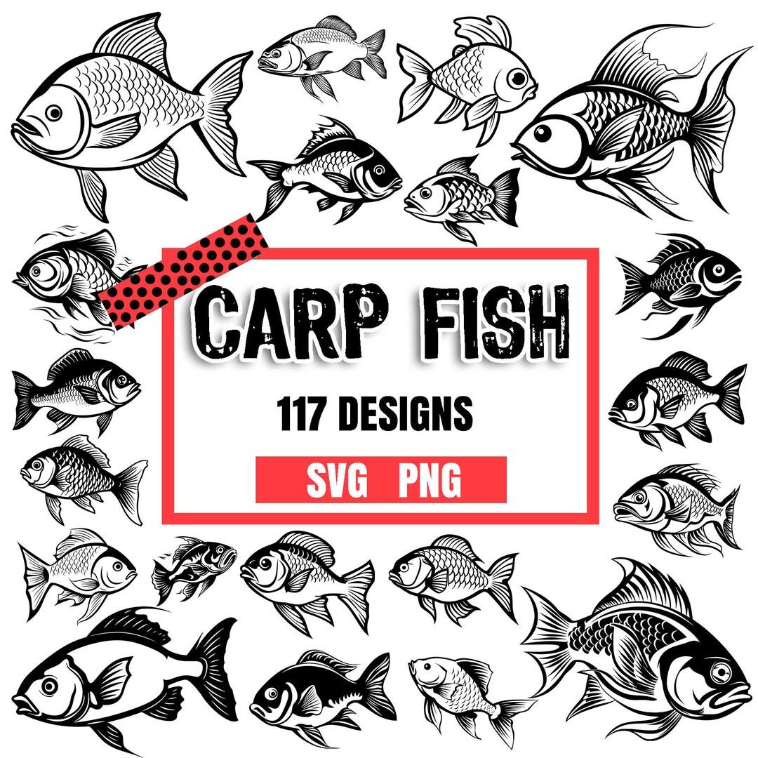 Carp Fish, Bundle SVG, PNG Instant Digital Downloads - Etsy