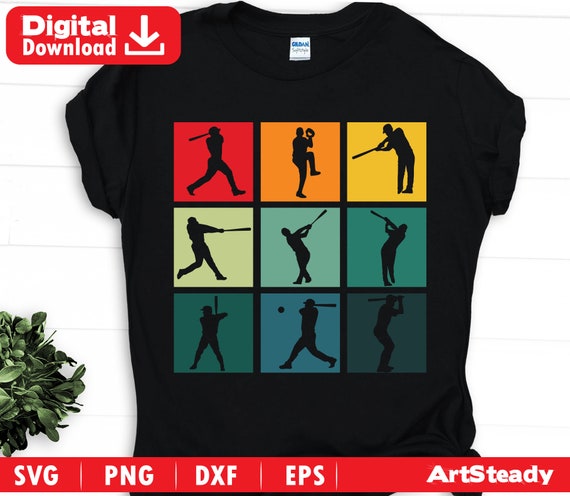 Baseball Svg or Softball Svg Files RETRO ART With Silhouette - Etsy