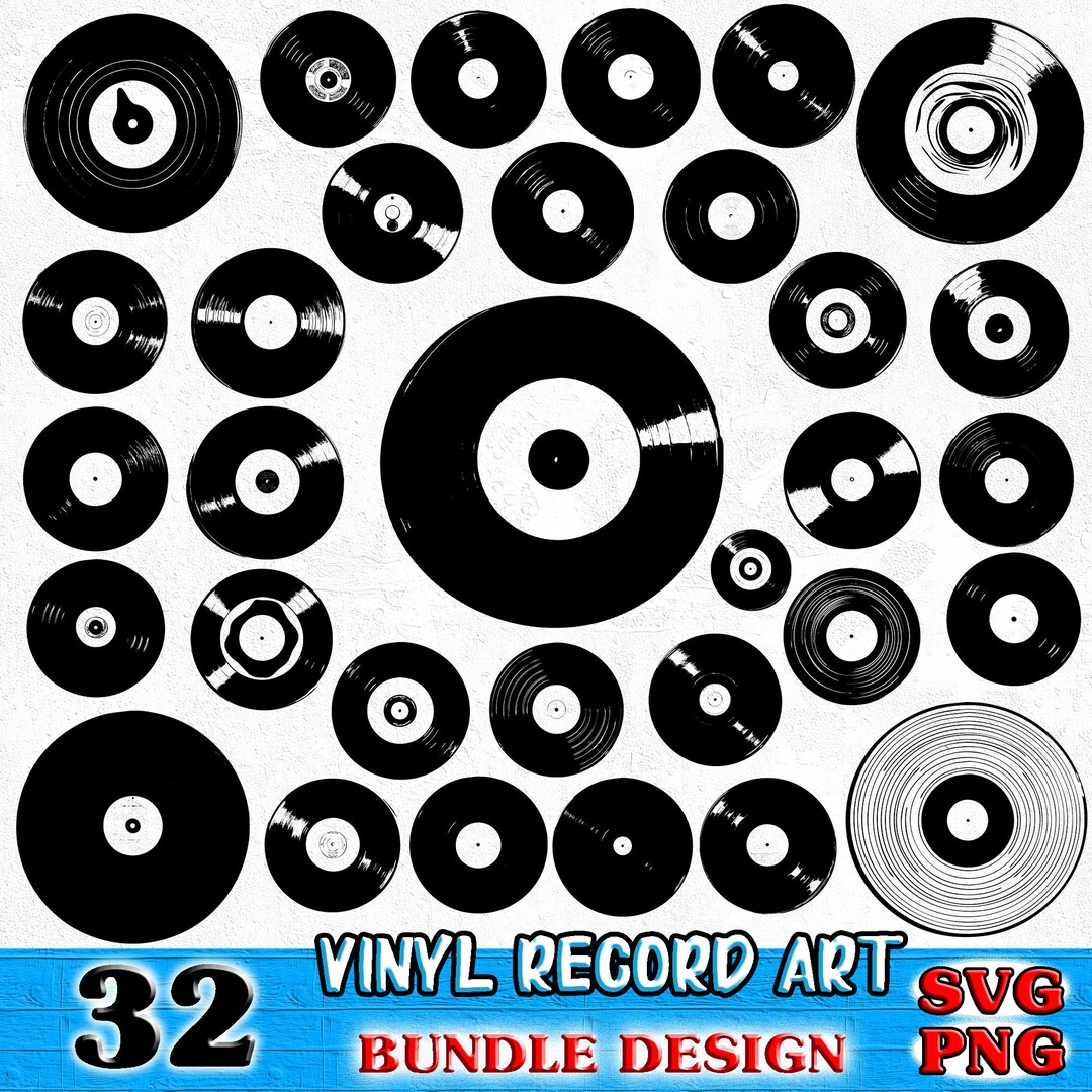 Vinyl Record Art Bundle SVG PNG Instant Digital Downloads - Etsy
