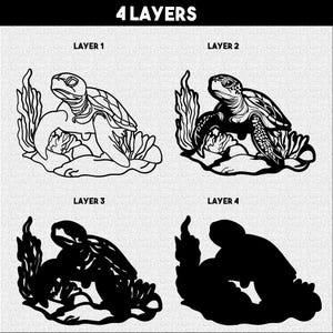 Sea Turtle Multi Layer Laser Cut Files Dxf, Svg, Eps & Pdf Bundle ...