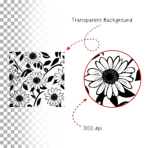 Daisy Flower Floral Seamless Pattern Svg Files Bundle Svg Dxf Png Dxf ...