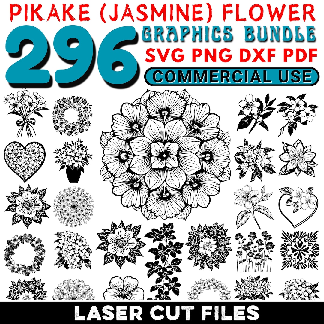 Pikake Flower DXF Bundle | Jasmine Flower Laser Cut Files | Hawaiian ...