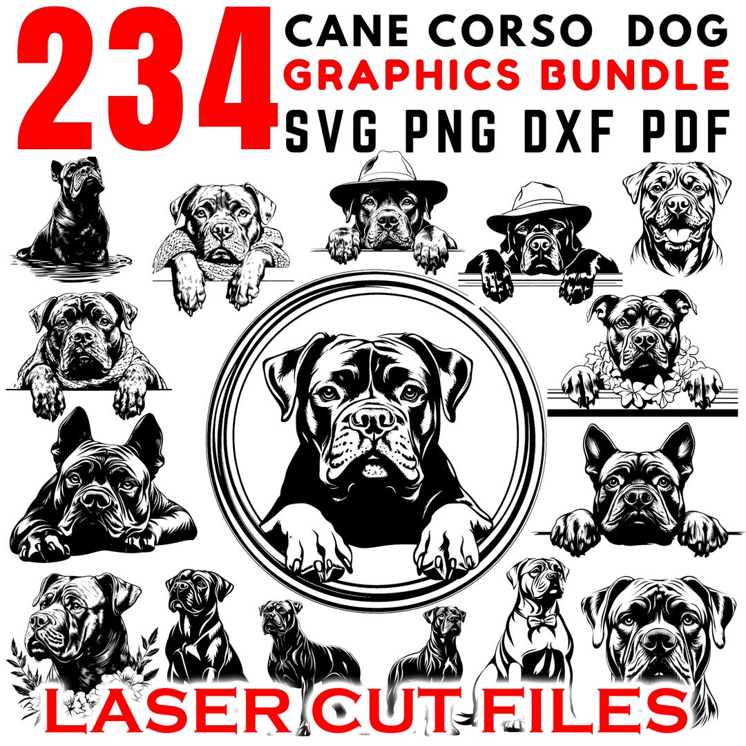 Laser Cut Files Cane Corso Svg Dxf Png Jpeg Bundle Instant Digital ...