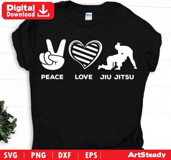 Jiu Jitsu Svg Files Female Version Cute Peace Love Art - Etsy