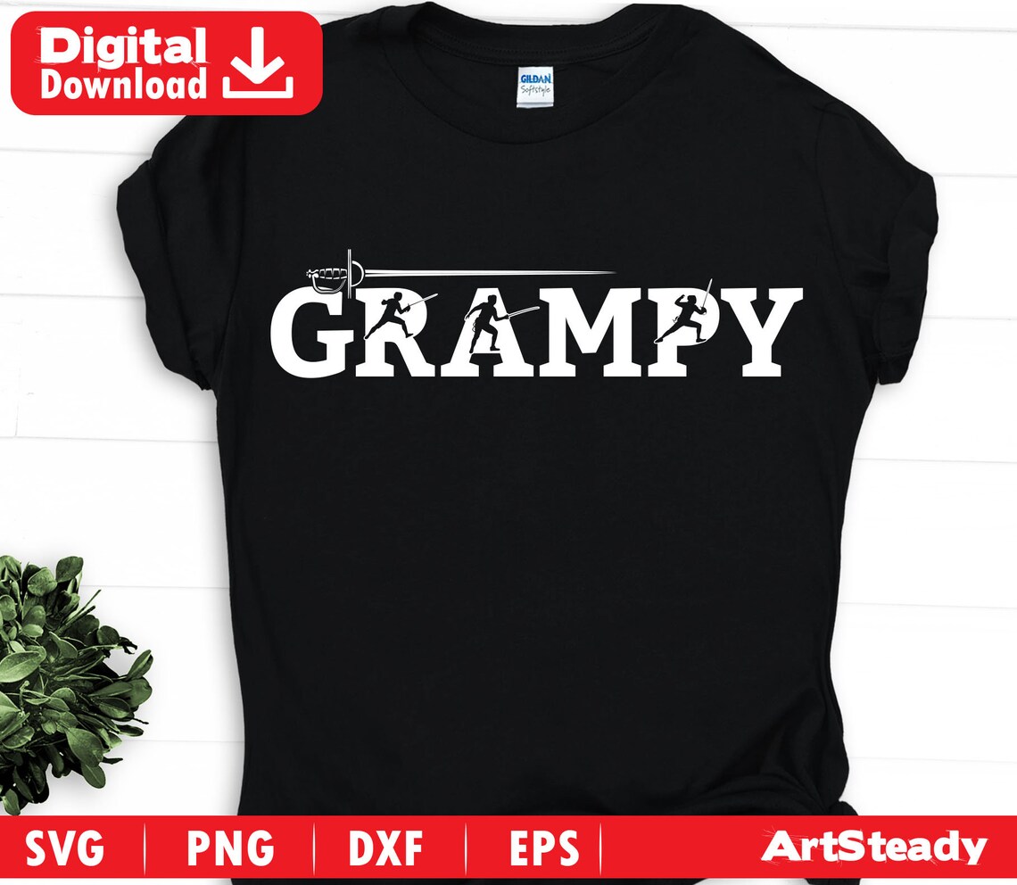 Fencing Svg Files GRAMPY Art for Grandpa's Fencer Player | Etsy