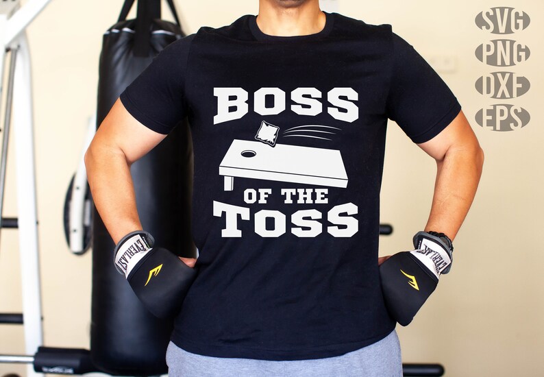 Cornhole Svg Files Boss of the Toss Cool Drawing Theme of a - Etsy