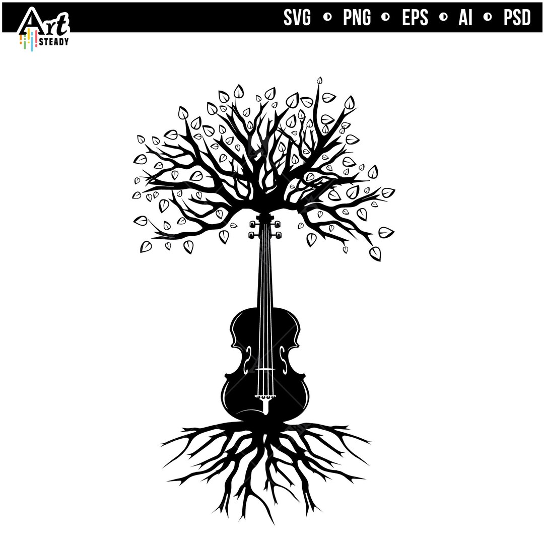 Violin Svg Files Violin Tree Trunks Art Musician Music Svg Instant ...