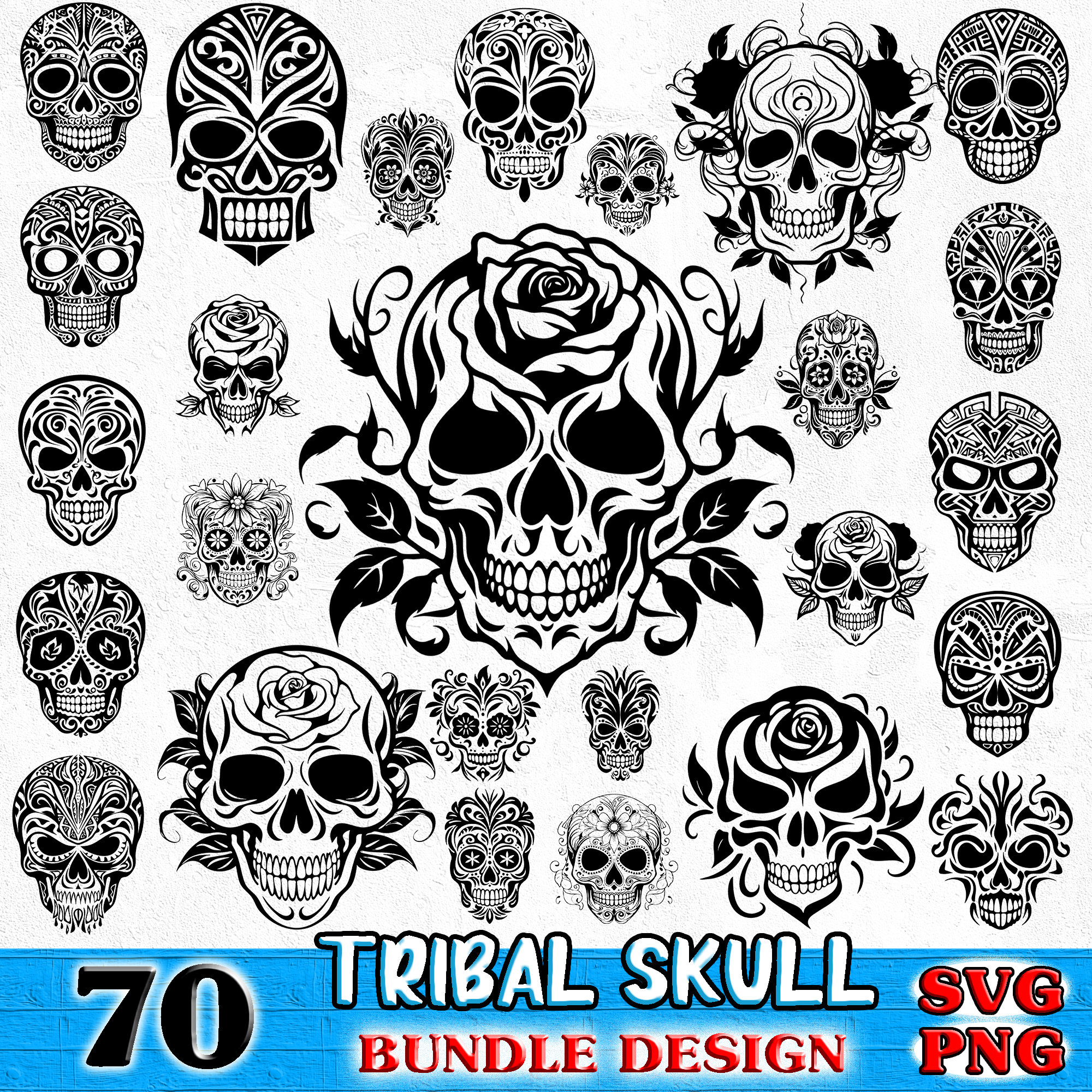 Skull Tribal Tattoo Designs