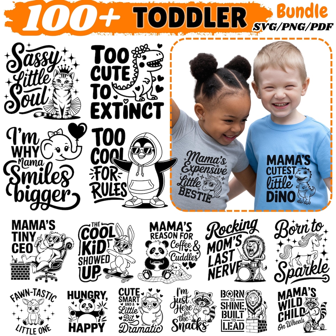 Snarky Toddler Svg Png Pdf Bundle Funny Toddler Shirt Quotes for Cricut ...