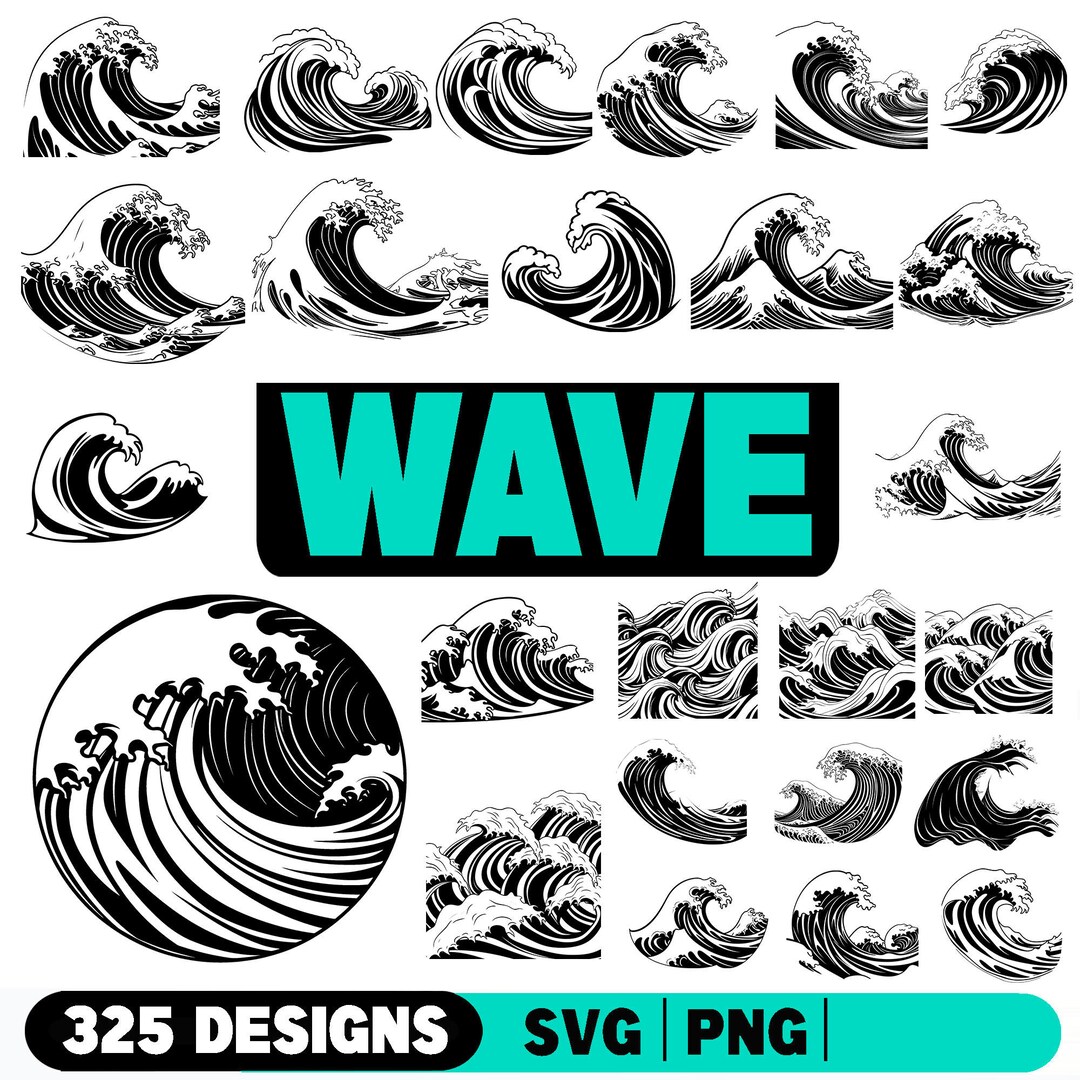 Wave, Bundle SVG, PNG Instant Digital Downloads - Etsy