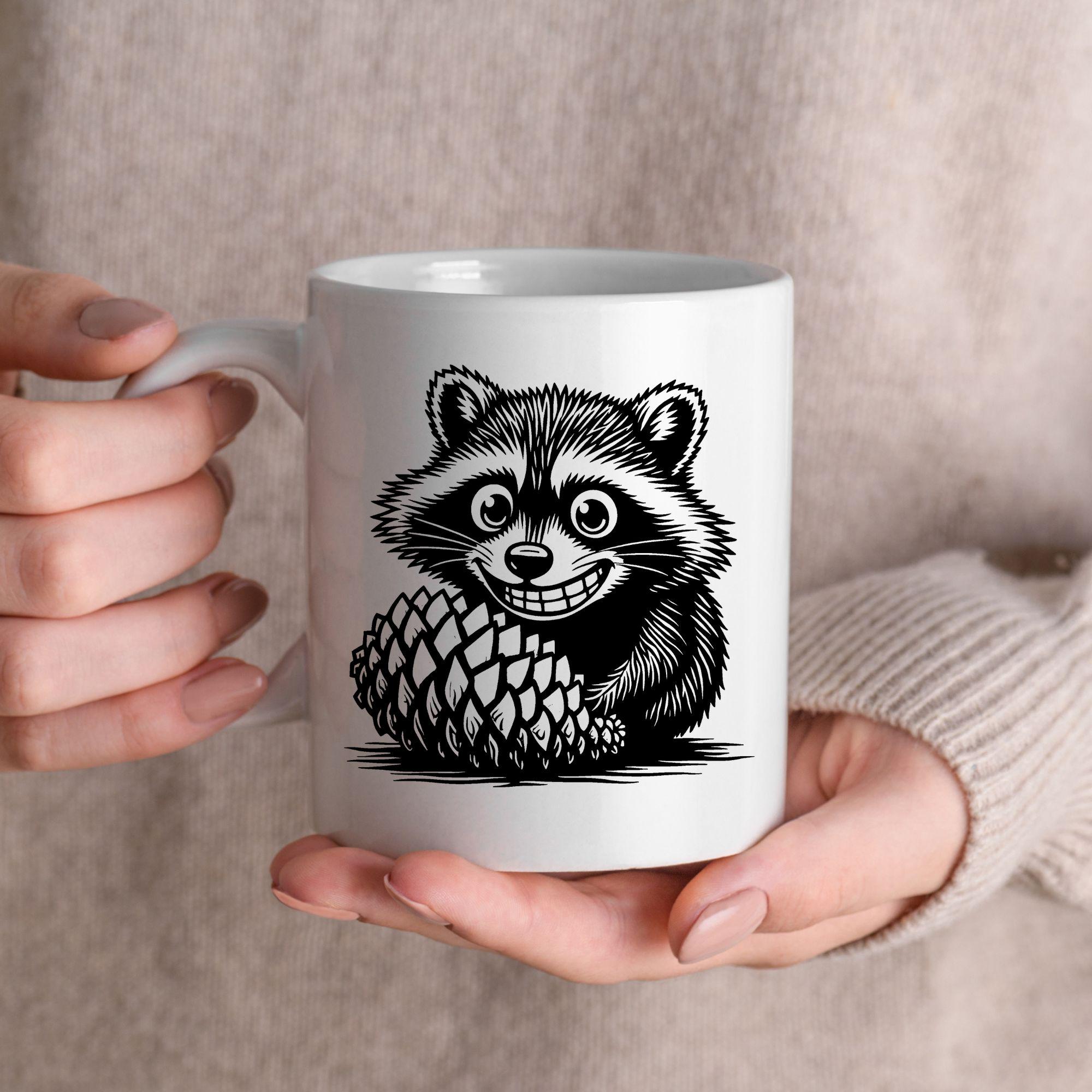 Goofy Big Eyes Raccoons Svg Png Pdf & Dxf Bundle Funny Raccoon Face ...