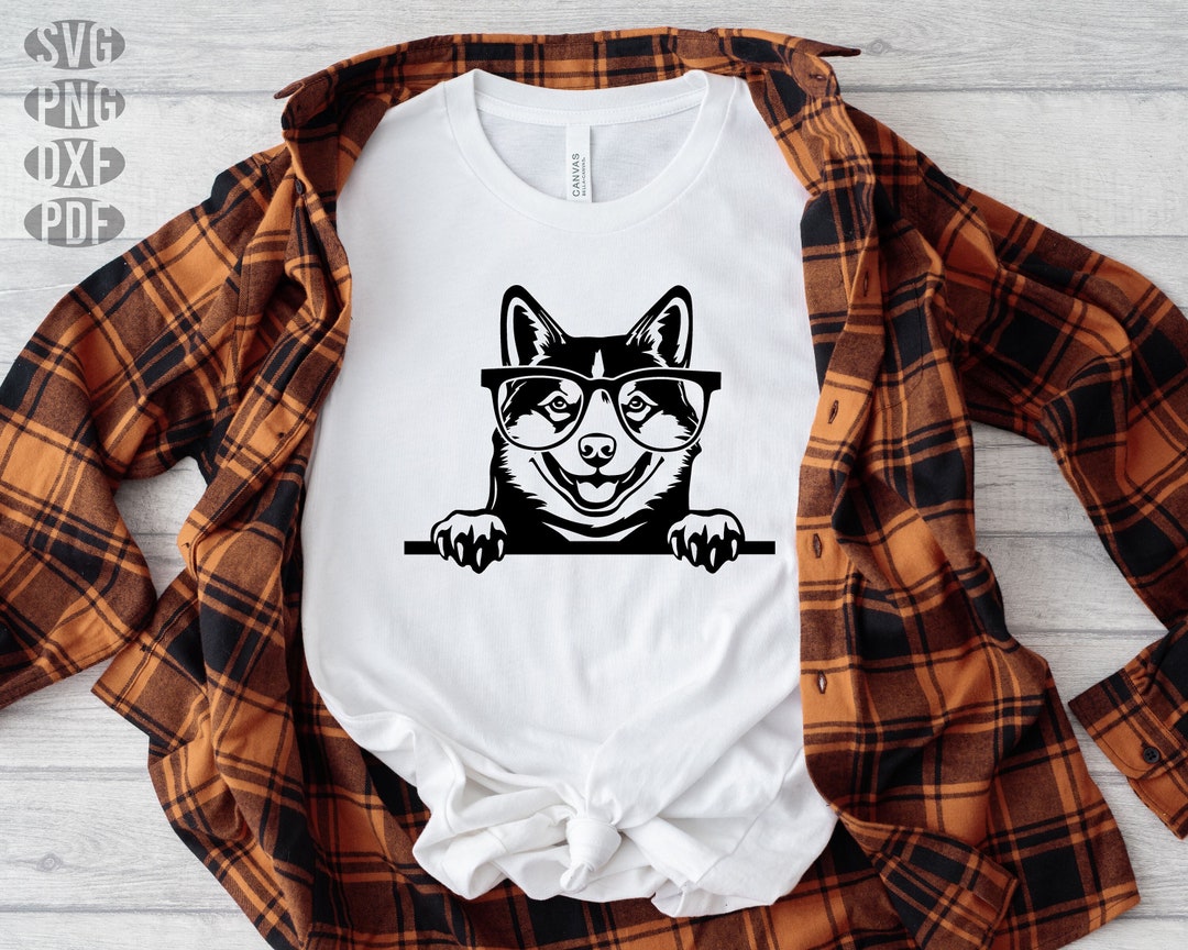 Shiba Inu Peeking Nerd Dog SVG, PNG , DXF, Pdf Geek Dog o cachorro ...