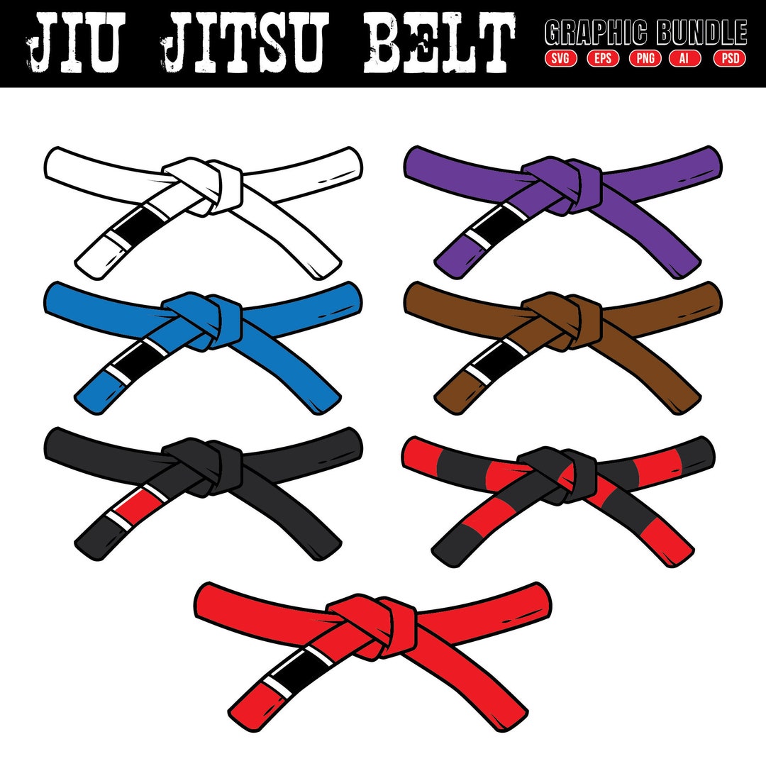 Jiu Jitsu Svg Files RANK BELT Graphic BUNDLE Drawing Jujitsu Grapplers ...
