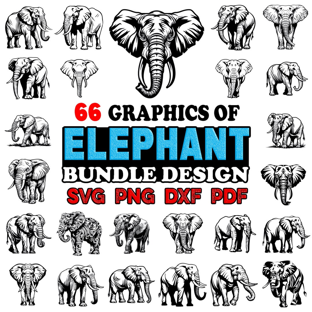 Elephant Bundle SVG, Png, Dxf, Pdf Instant Digital Downloads - Etsy