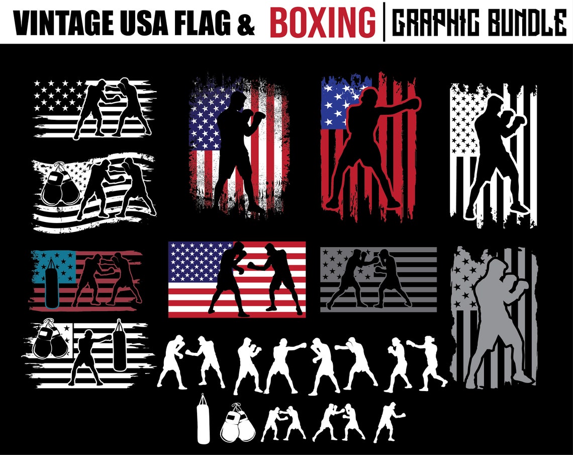 Boxing Svg Files Boxing FLAG BUNDLE Boxer Svg or Mma Digital | Etsy