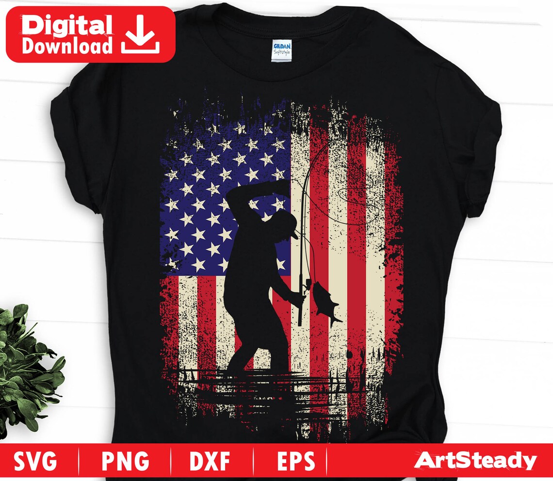 Fly Fishing Svg Files US Flag Cool Drawing Theme Fly - Etsy