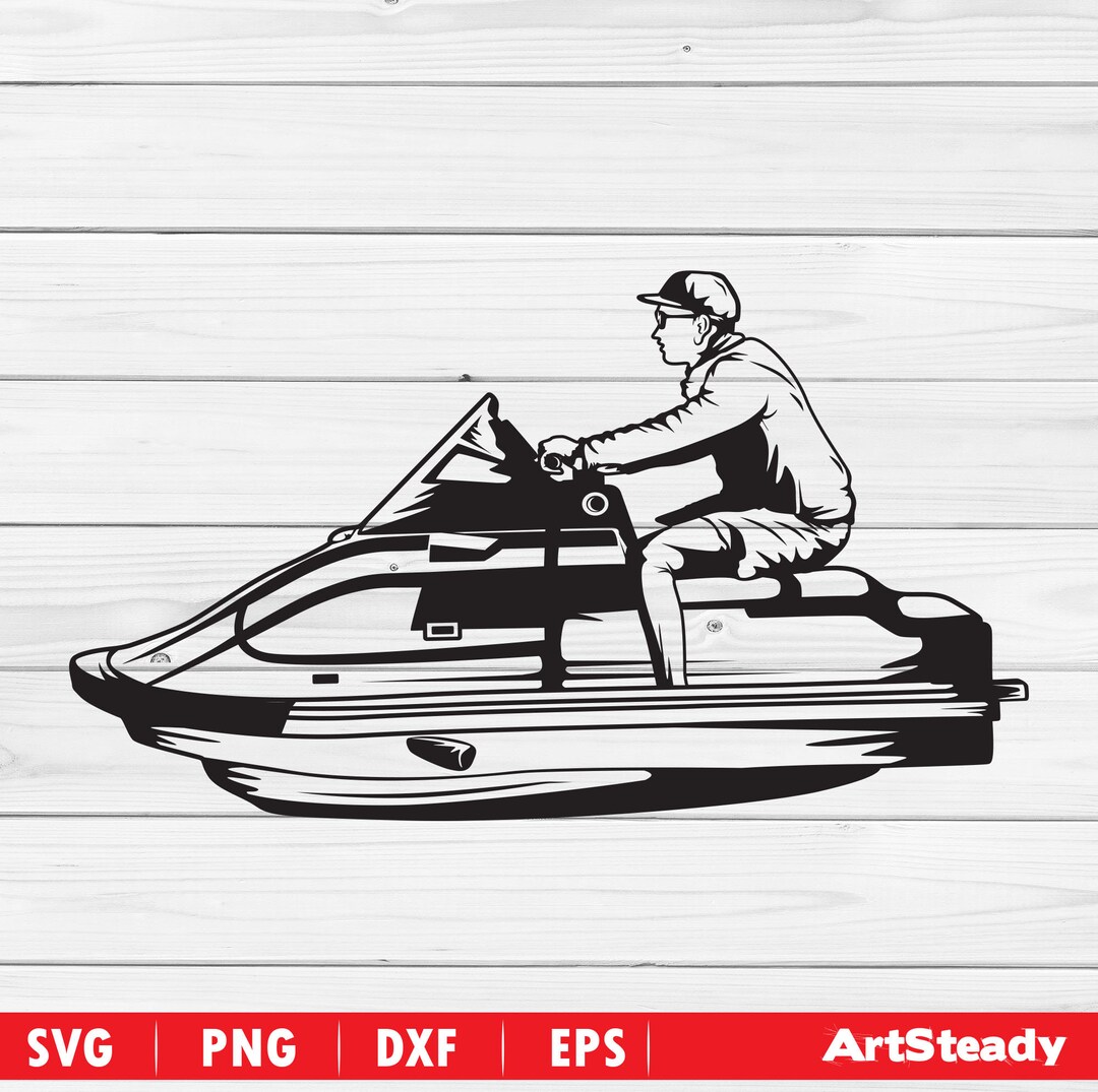 Jet Ski Svg Files Artsy Style of Graphics Jetski Graphics - Etsy
