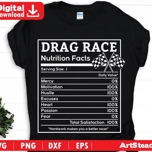 Drag Racing Svg Files Funny Nutritional Facts Graphic Art - Etsy