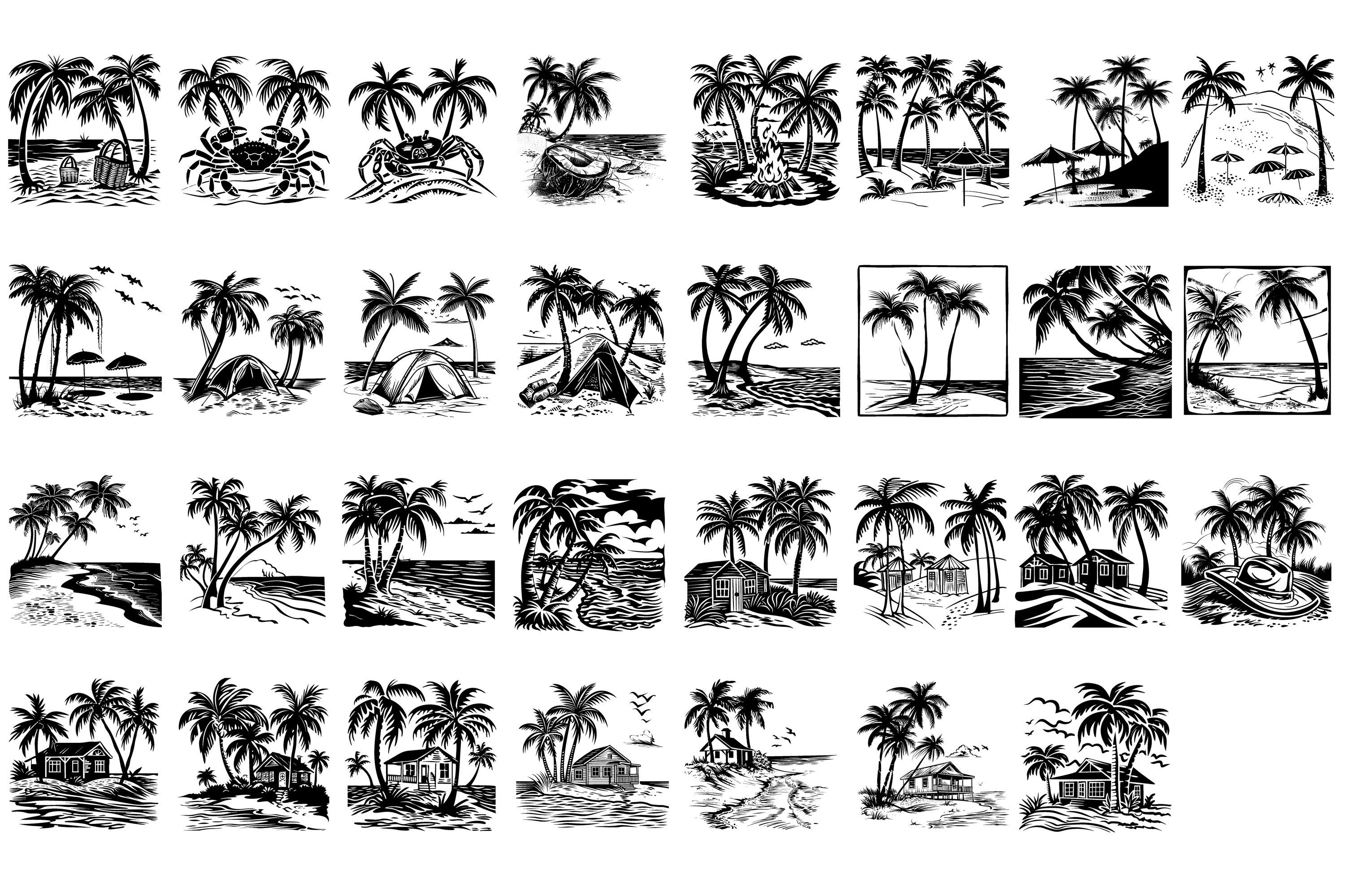 Beach Svg Files for Cricut - Svg Dxf Png Summer Beach Scene Theme ...