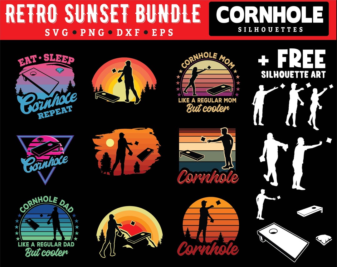 Cornhole Svg Files & Png Bundle Backyard Cornhole Board Game Graphic ...
