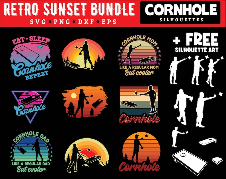 Cornhole Svg Files & Png Bundle Backyard Cornhole Board Game Graphic ...