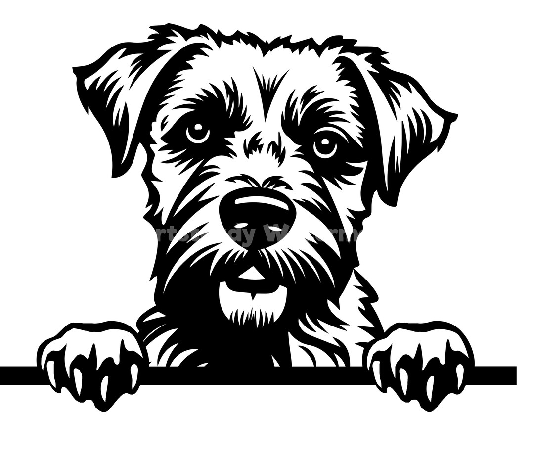 Border Terrier Peeking Dog SVG, PNG , DXF and Pdf - Dog or Puppy Pet ...