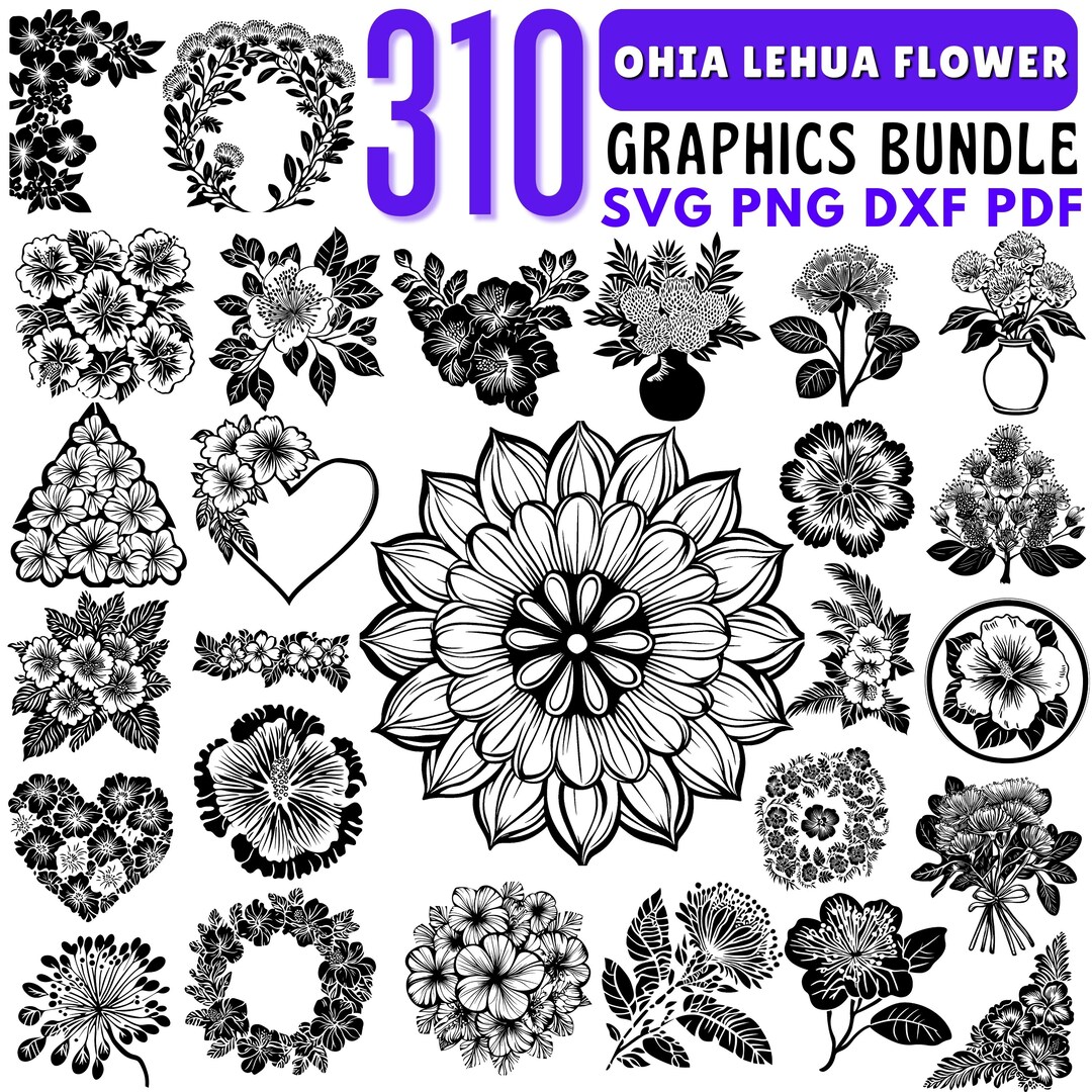 Ohia Lehua Flower SVG | Hawaiian Flower Svg | Tropical Clipart | Ohia ...
