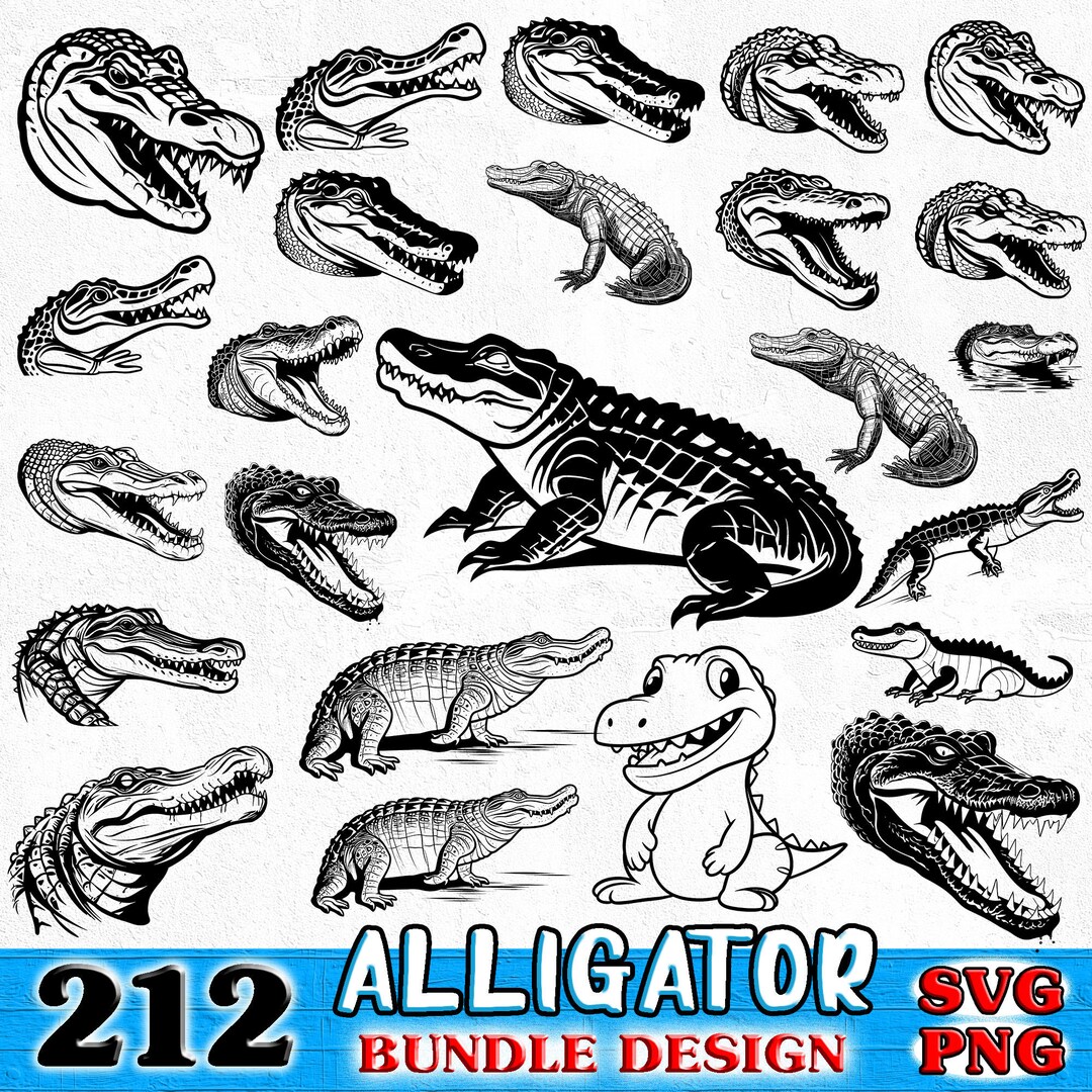 Alligator, Bundle SVG, PNG Instant Digital Downloads - Etsy