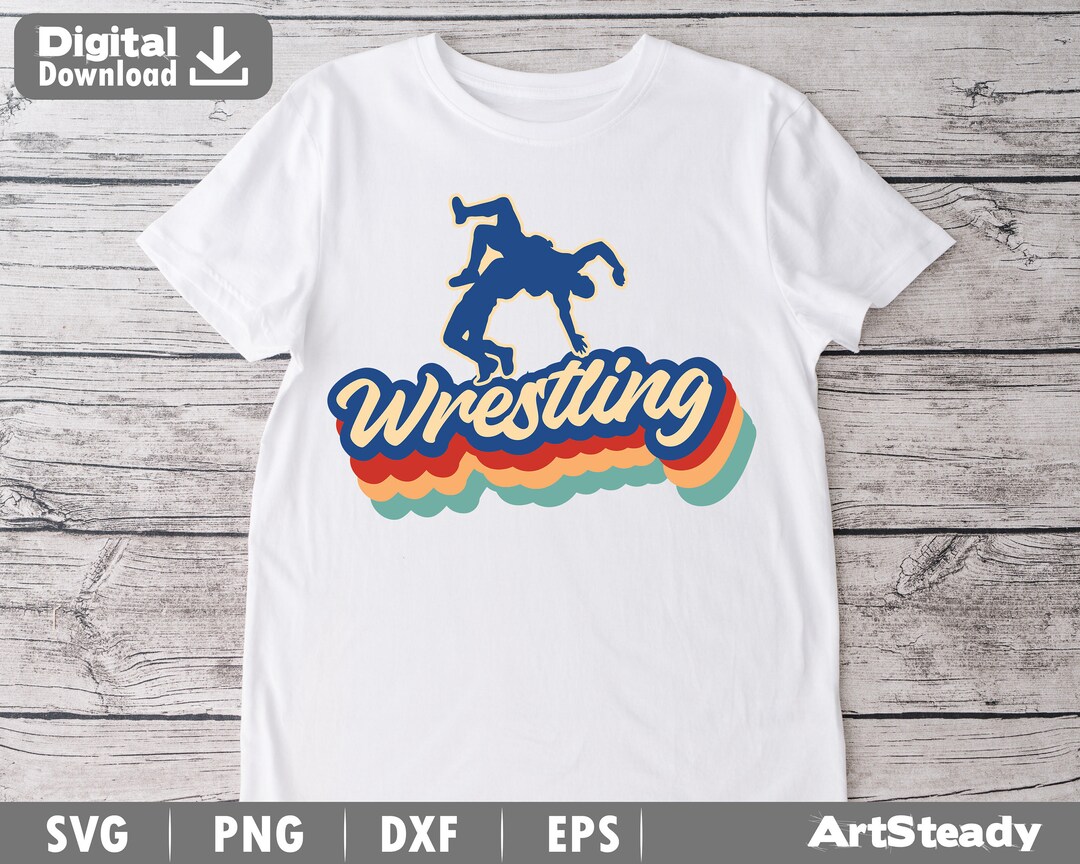 Wrestling SVG,PNG Dxf & Eps File Retro Vintage Art Aesthetic Cool ...