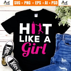 Girl Boxing Svg - Etsy