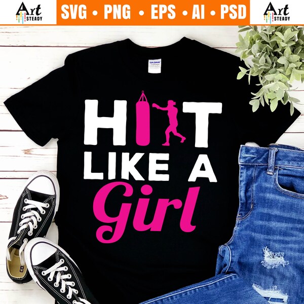Girl Boxing Svg - Etsy
