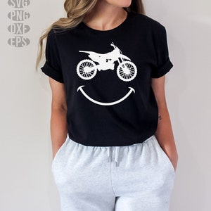 Motorcycle SVG Smiley Face, Motocross Motorbike SVG, Dirtbike Clipart ...