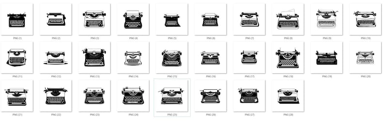 Classic Typewriter Svg Dxf Pdf Png Jpeg Bundle | Vintage Typewriter Cut ...