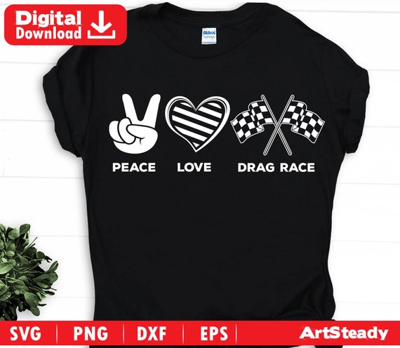 Drag Racing Svg Files PEACE and LOVE Cute Art Ace Car Svg - Etsy