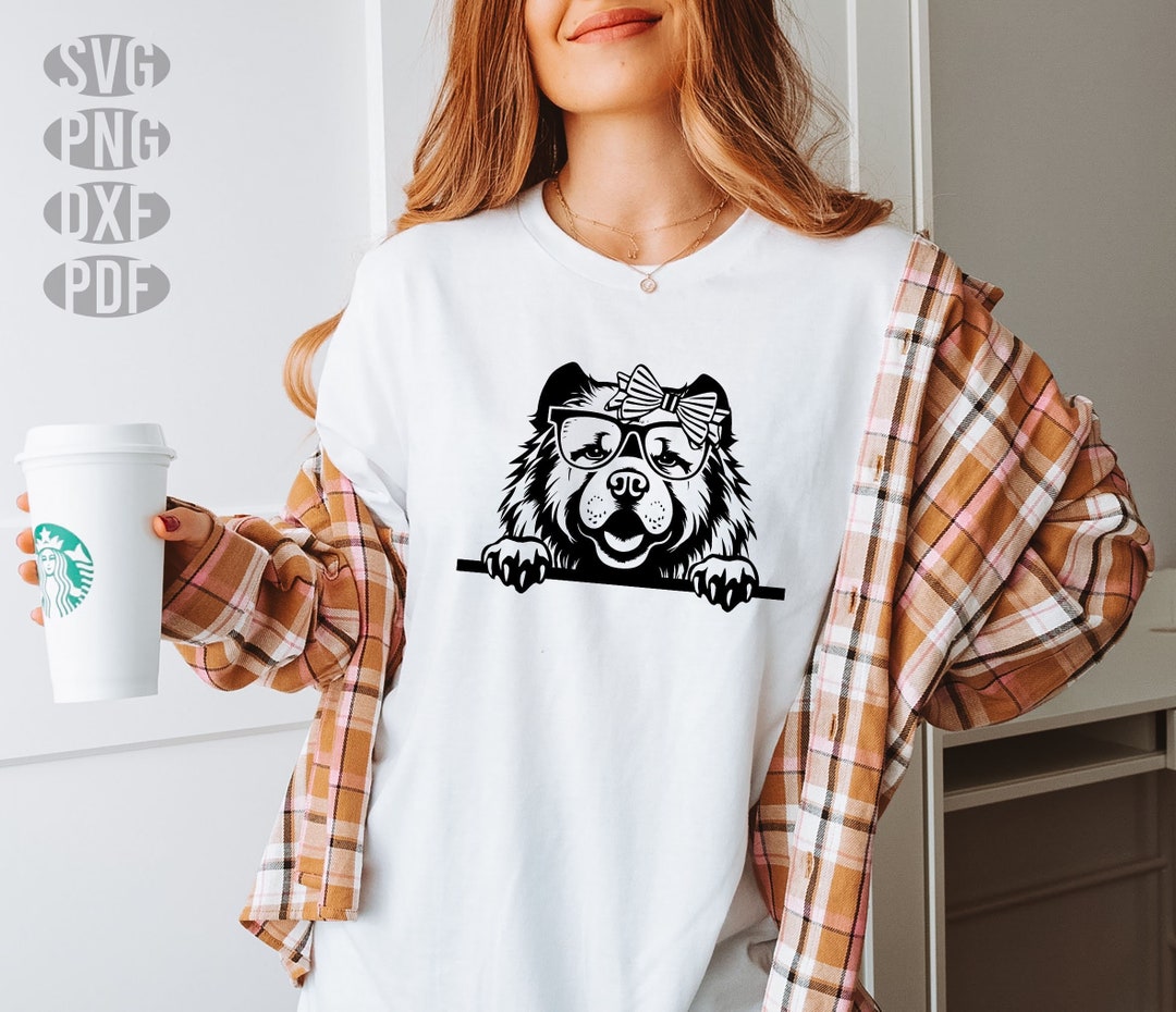 Chow Chow Peeking Nerd Dog SVG, PNG , DXF, Pdf Geek Dog o cachorro con ...