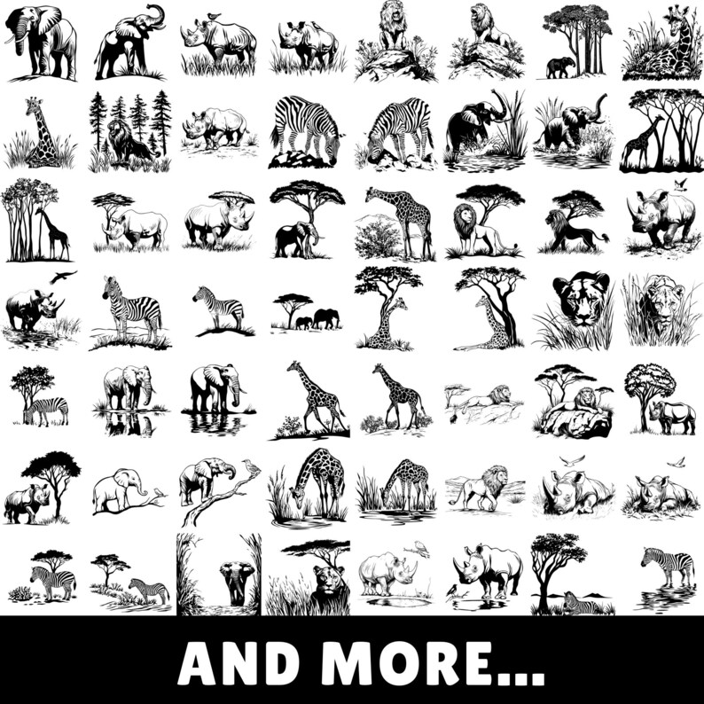 Safari Animals Scene SVG | DXF Bundle | Cricut Cut Files | Jungle ...