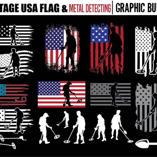 Metal Detector Svg or Treasure Hunting Metal Detecting Svg USA | Etsy