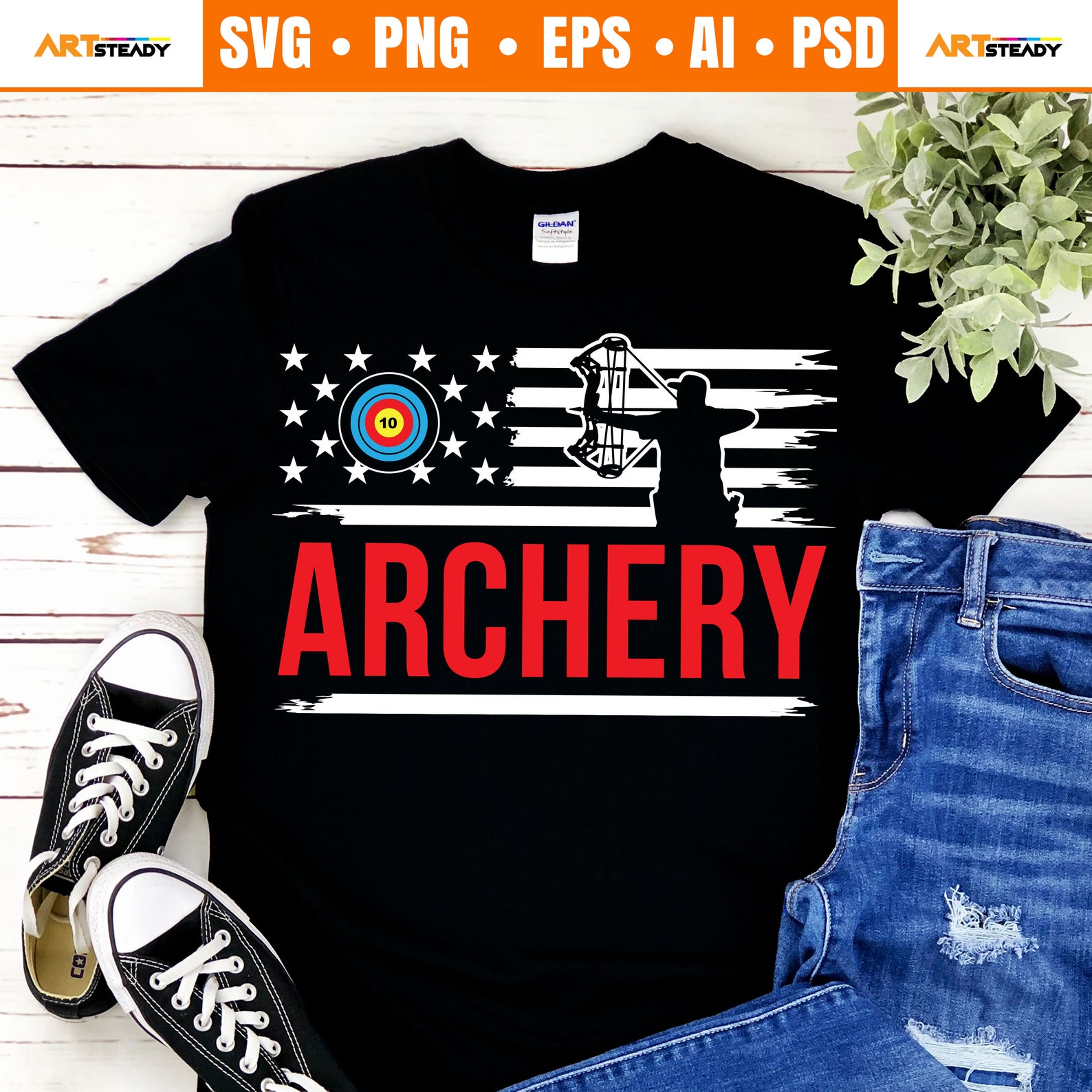 Archery Svg Files Archer American US Flag Archer Svg or - Etsy