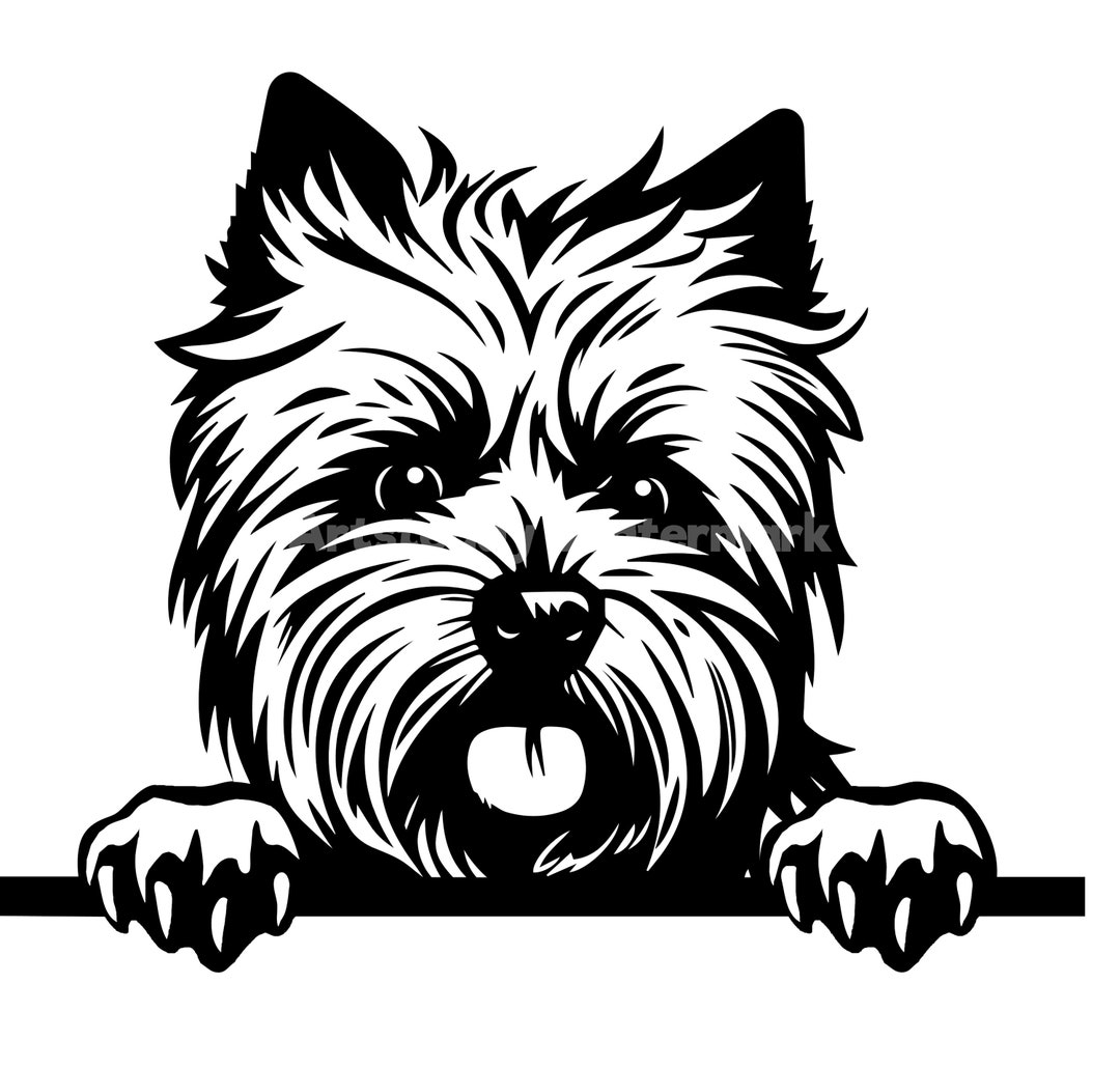 Cairn Terrier Peeking Dog SVG, PNG , DXF and Pdf - Dog or Puppy Pet ...