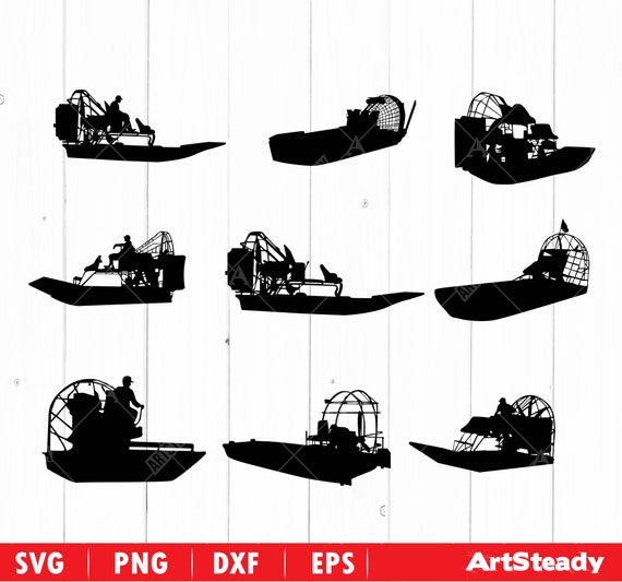 Airboat Svg Files Graphic Silhouette Airboating Instant - Etsy