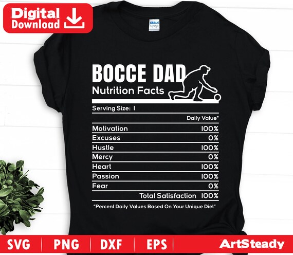 Bocce Svg Files Funny DAD Nutrition Facts Theme Bocce Ball - Etsy