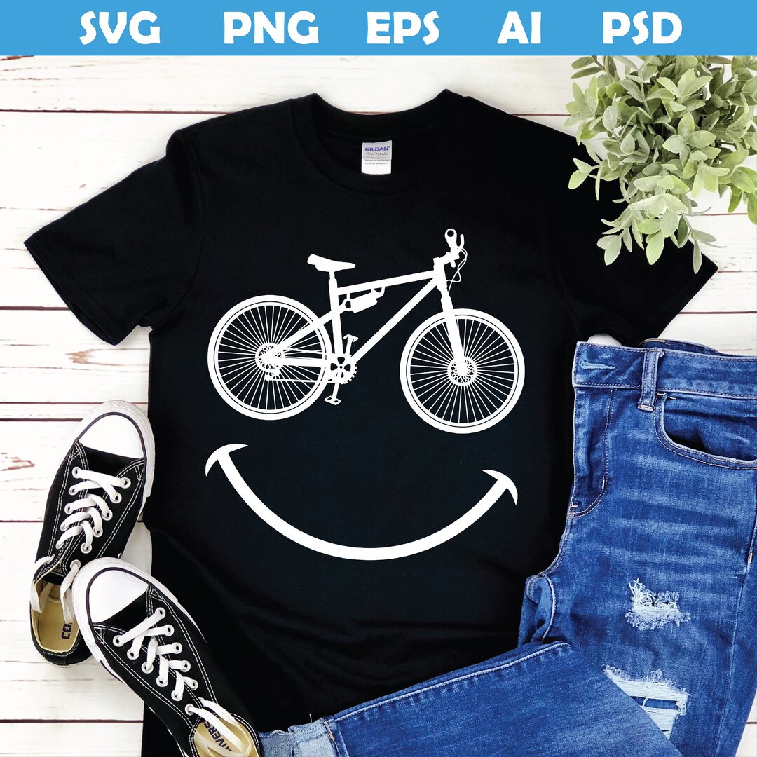 Mountain Bike Svg Files Happy Face or Smiley Art Cycling Svg - Etsy