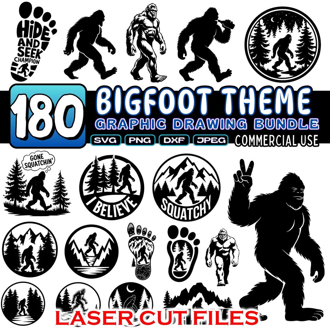 Bigfoot DXF Bundle | Sasquatch Laser Cut Files | Yeti CNC Patterns ...