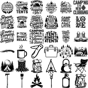 Laser Engrave Files Camping Svg | Camper and Tent Outline Files ...